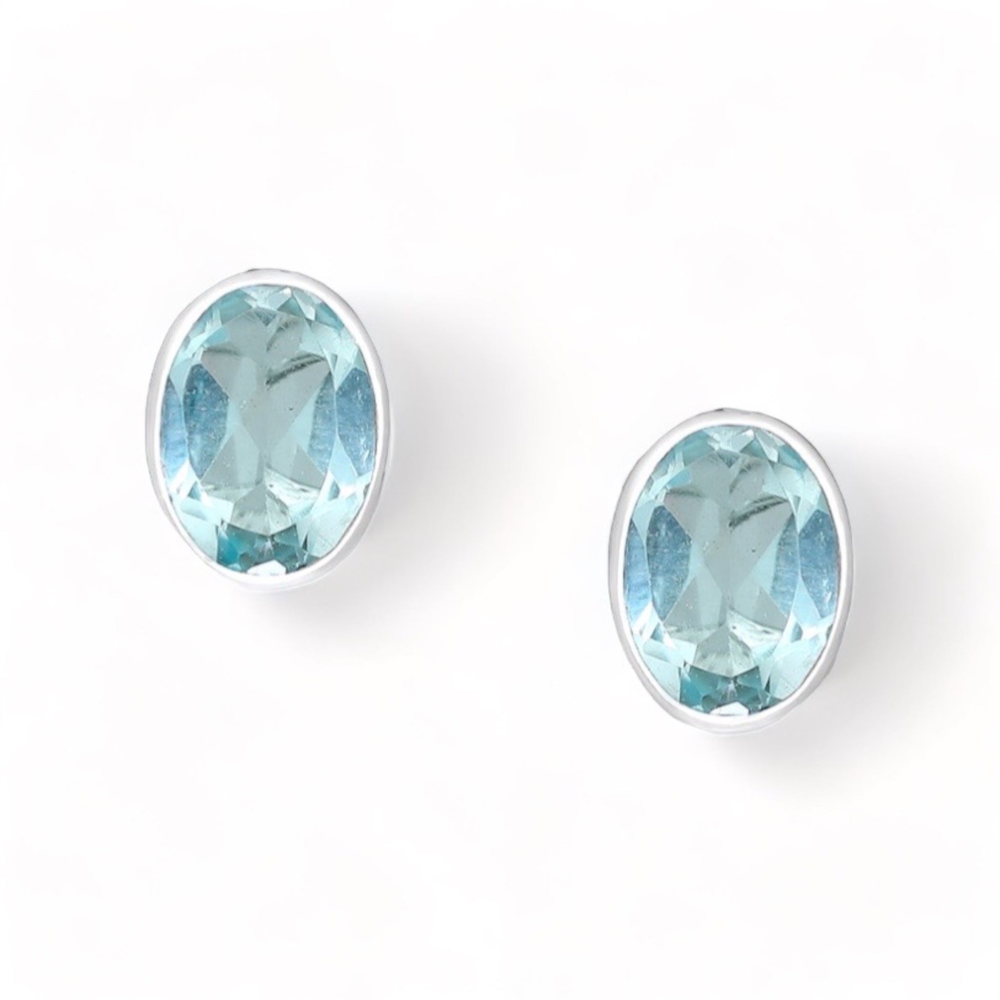 Blå Topas Kristall Örhängen Sterling Silver - Shine Crystals