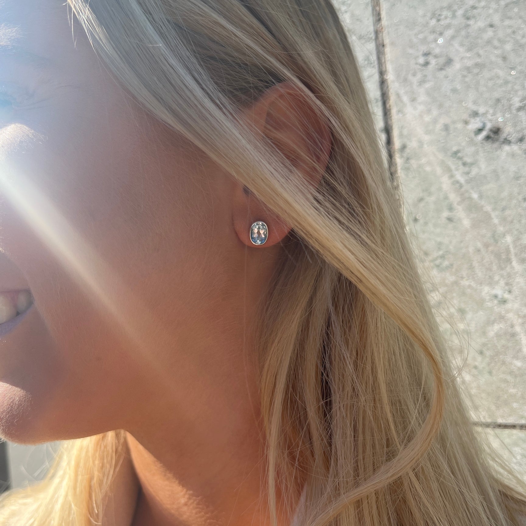 Blå Topas Kristall Örhängen Sterling Silver - Shine Crystals