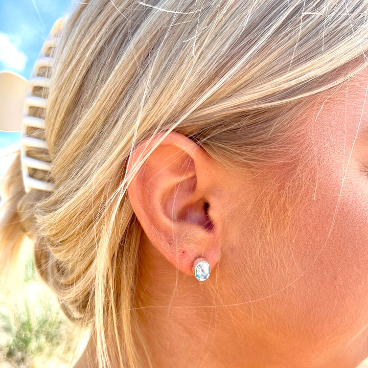 Blå Topas Kristall Örhängen Sterling Silver - Shine Crystals